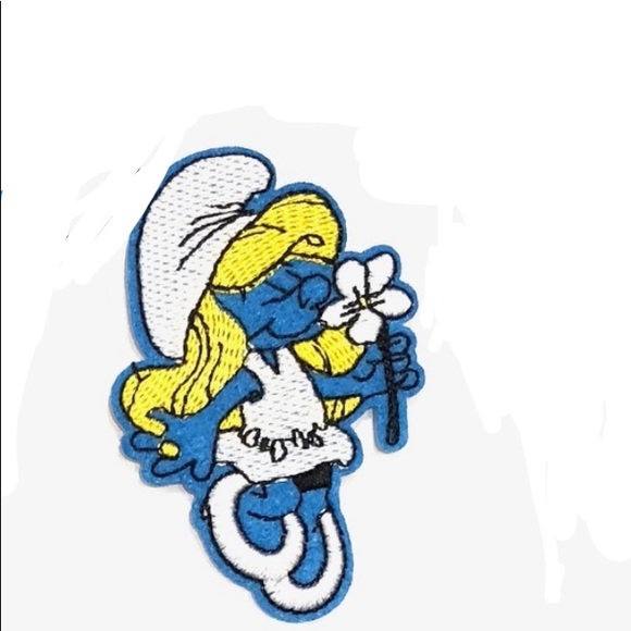 Accessories | Smurfette Patch Iron On Smurf Cartoon Diy Blue | Poshmark